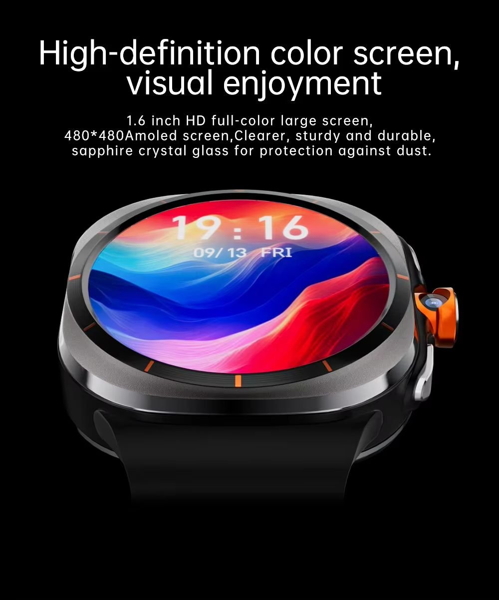 TwoFour.iN by 4G Smart Watch U8 1.51" 466*466 AMOLED Dual cameras SIM ...